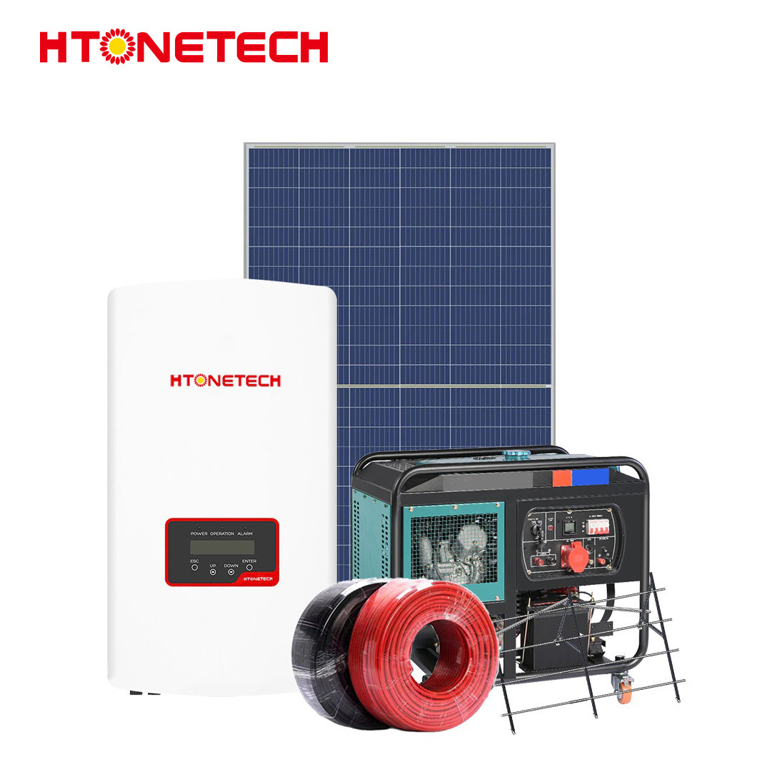 Single Phase Pv Wind Hybrid System Solar Panels Mono 550W 10Kva Diesel ...