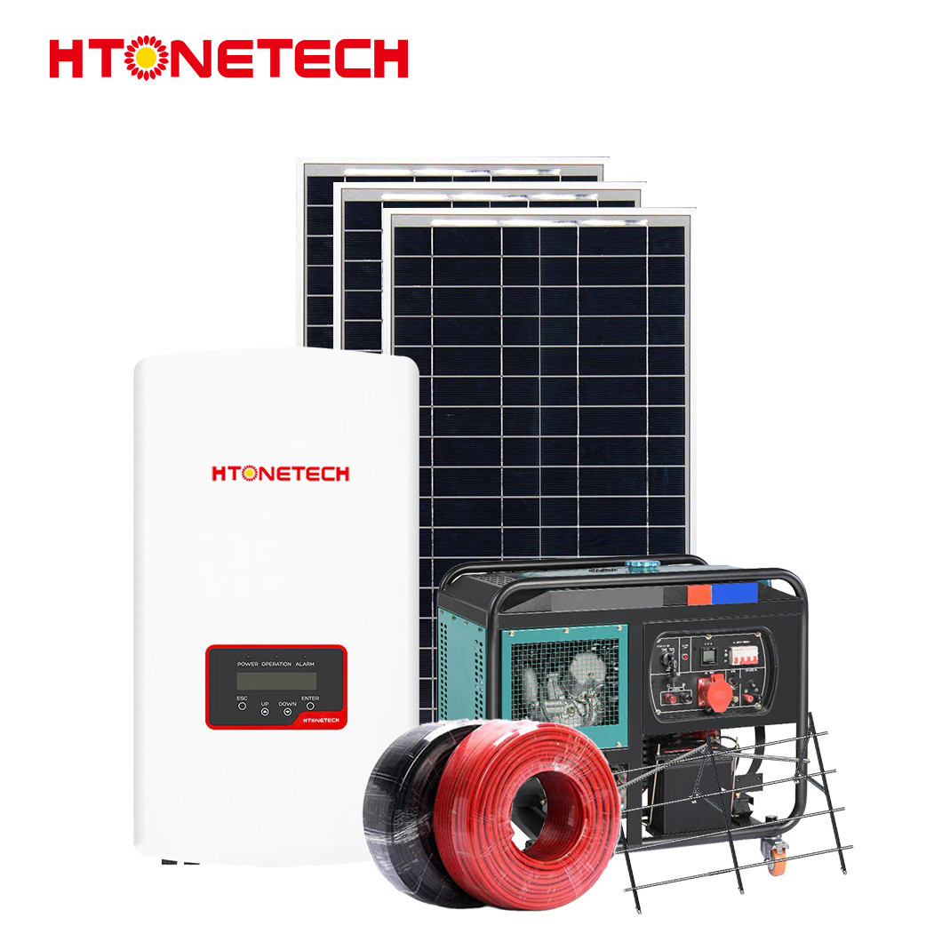 Single Phase Pv Wind Hybrid System Solar Panels Mono 550W 10Kva Diesel ...