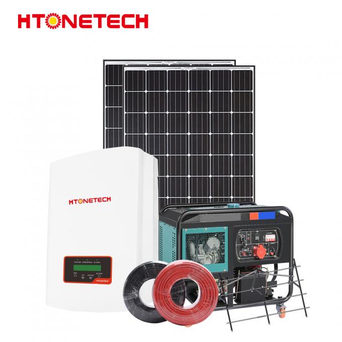 Single Phase Pv Wind Hybrid System Solar Panels Mono 550W 10Kva Diesel ...